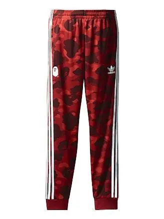 A BATHING APE X Adidas Adicolor Track Pants - Raw Red