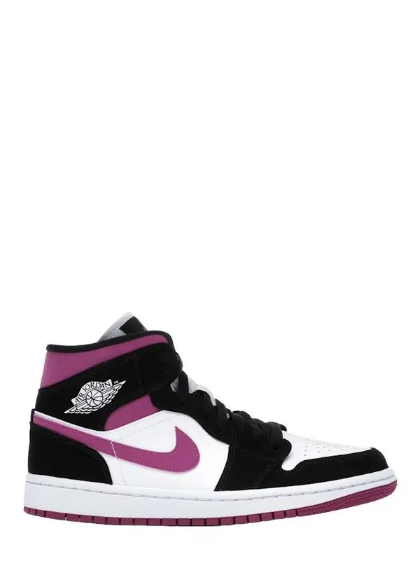 JORDAN 1 Mid High-top Sneakers - Black/cactus Flower/white
