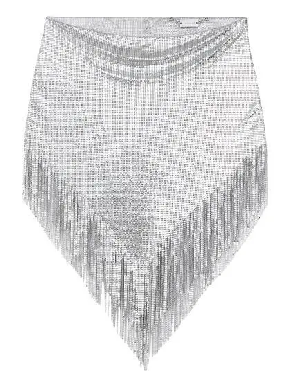 Rabanne Metalmesh Skirt With Fringe - Silver