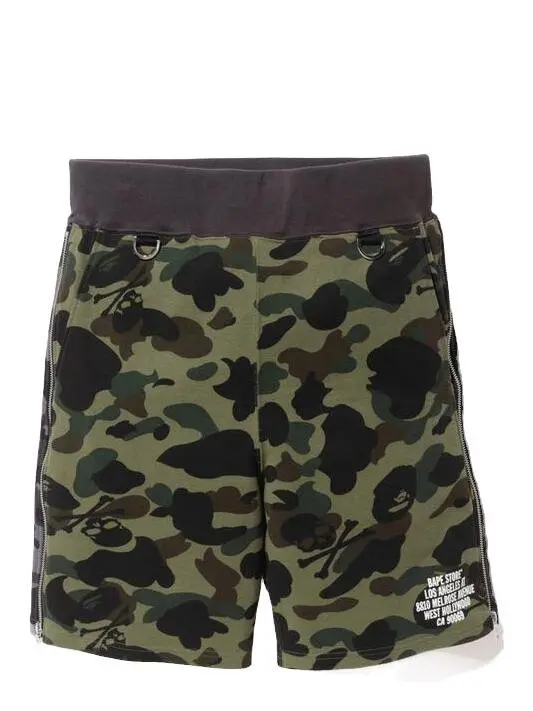 A BATHING APE Vs Mastermind Camo Sweatshorts - Green/black