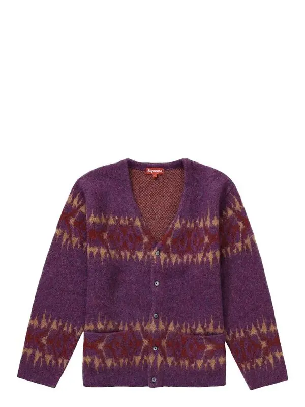 Supreme Abstract Stripe Cardigan - Plum