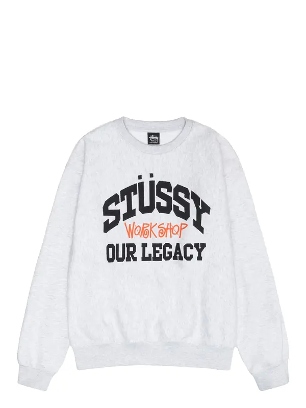 StÜssy X Our Legacy Collegiate Crewneck Sweatshirt - Ash Heather