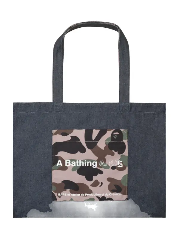 A BATHING APE X A. P. C. Denim Tote Bag - Indigo