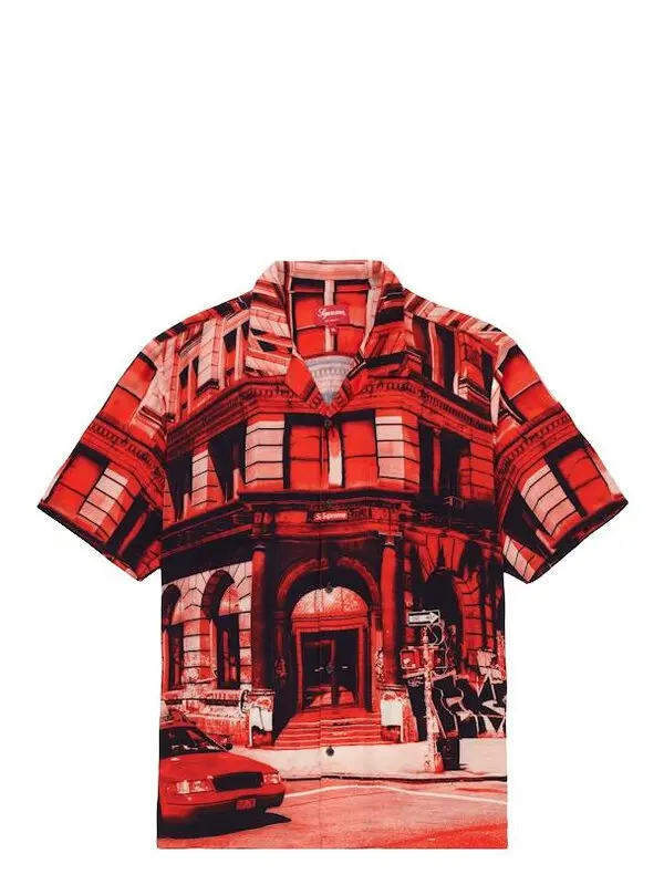 Supreme 190 Bowery Rayon Short Sleeve Shirt - Red