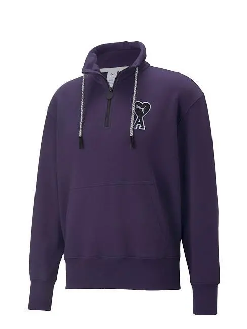 PUMA Half Zip Sweatshirt - Deep Plum
