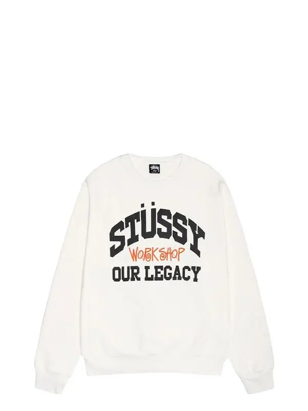 StÜssy X Our Legacy Ol Collegiate Crewneck Sweatshirt - Natural