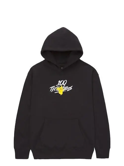 100 THIEVES X Pokémon Pikachu Core Hoodie - Washed Black