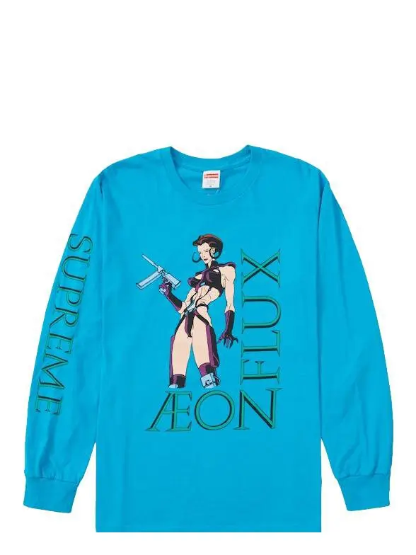 Supreme Aeon Flux Long Sleeve Tee Shirt - Bright Blue
