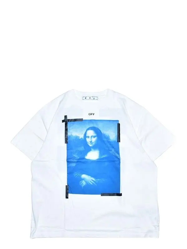 Off-White Off Mona Lisa Tape Tee Shirt - White/blue