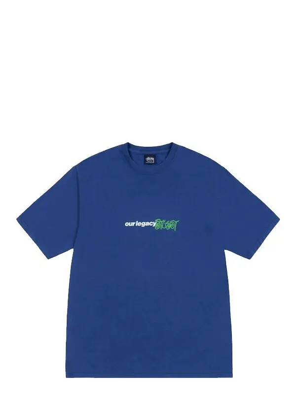 StÜssy X Our Legacy Ol Sport Pigment Dyed Tee Shirt - Blueberry