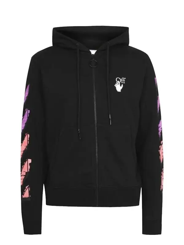Off-White Marker Zip Hoodie - Black