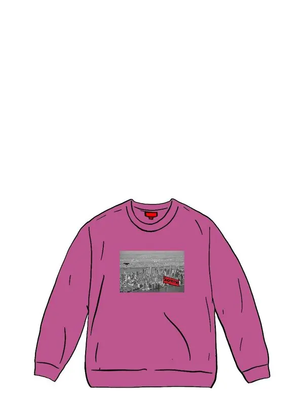 Supreme Aerial Crewneck Sweatshirt - Bright Purple