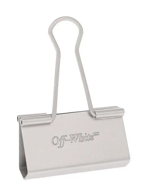 Off-White Metal Binder Clip - Silver