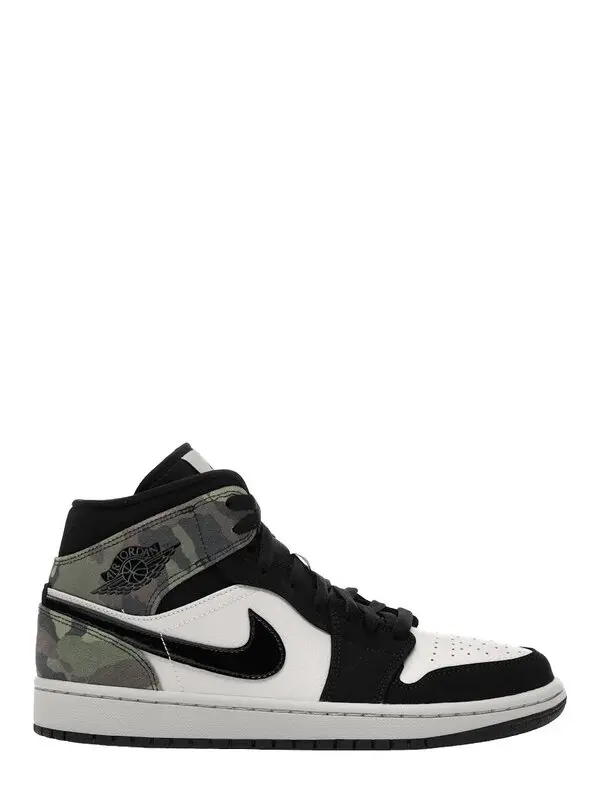 JORDAN 1 Mid Camo Sneakers - Light Bone/black