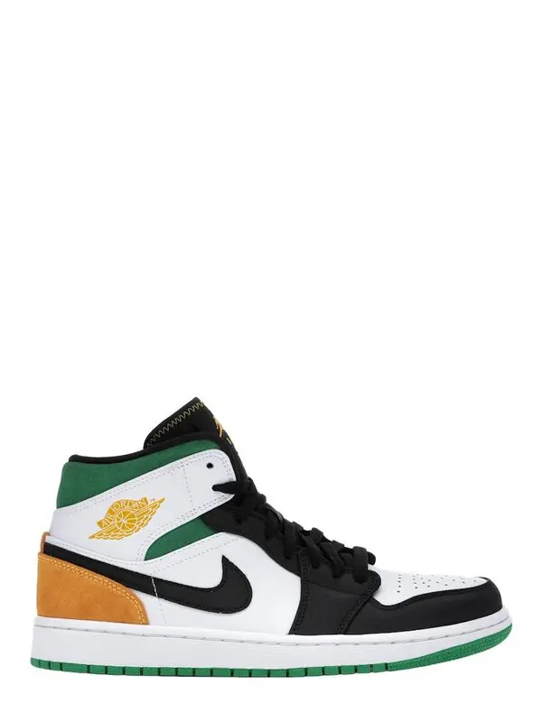 JORDAN 1 Mid Oakland Sneakers - White/black/lucky Green