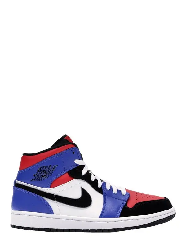 JORDAN 1 Mid Top 3 Sneakers - White/black/hyper Royal