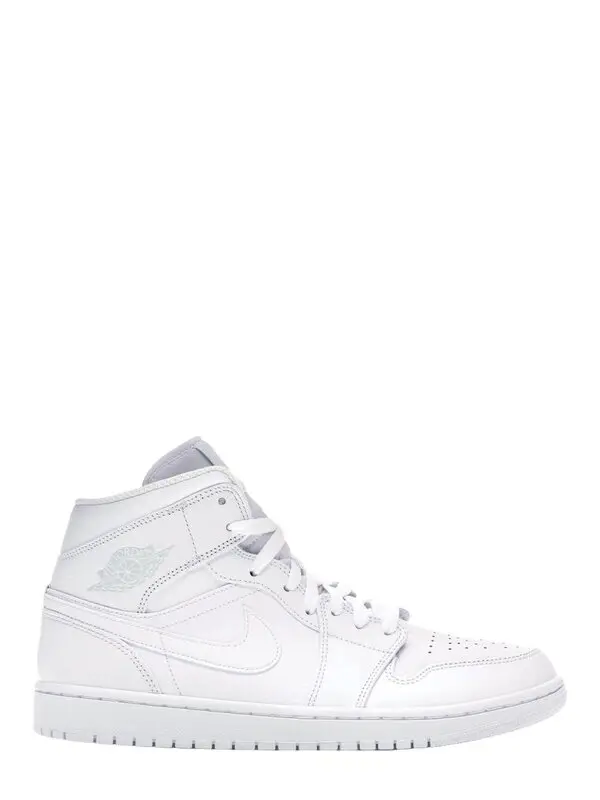 JORDAN 1 Mid Triple Sneakers - White/pure Platinum