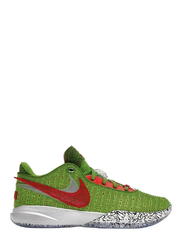 Nike Lebron 20 Christmas Sneakers - Green Apple/reflect Silver/university Red