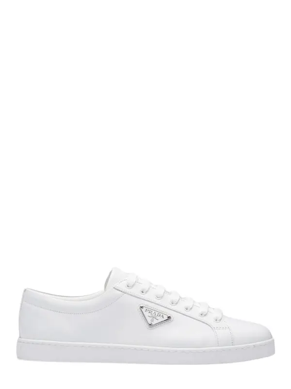 Prada Brushed Leather Sneakers - White