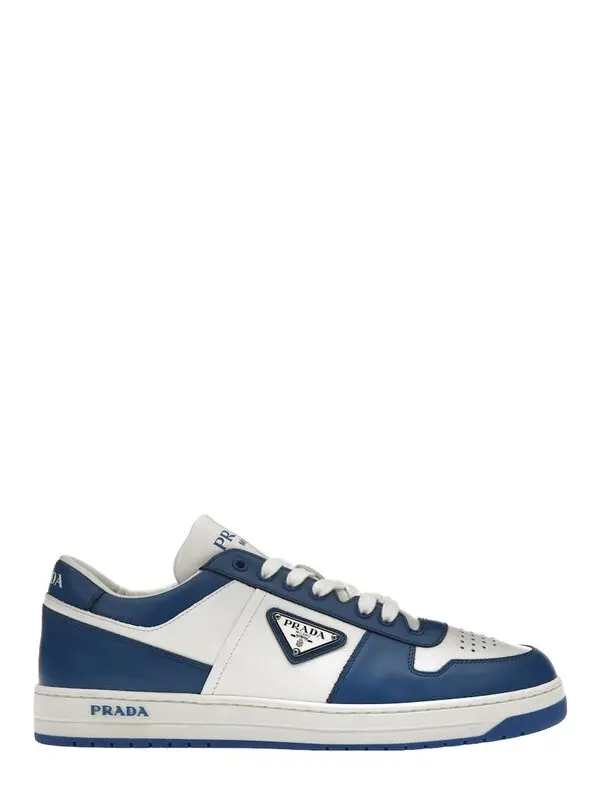 Prada Downtown Low Top Sneakers - White/cobalt Blue