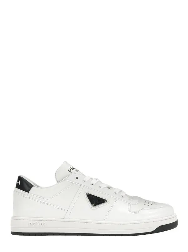 Prada Downtown Low-top Leather Sneakers - White/black