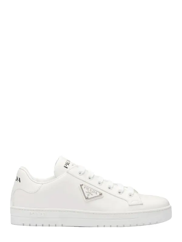 Prada Downtown Leather Low-top Sneakers - White/silver