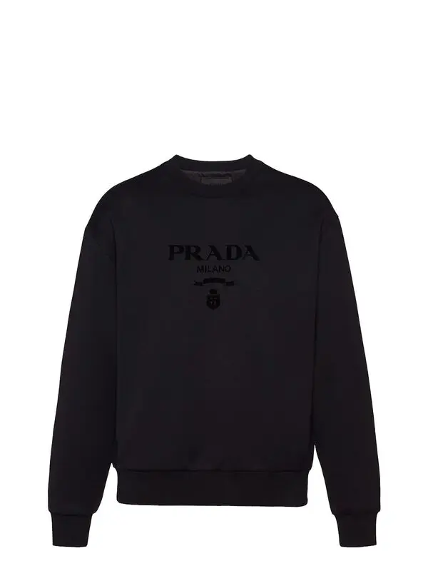 トップス 22AW PRADA pullover big logo parker S Prada Men's Crest Logo Sweatshirt | Neiman Marcus