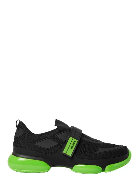 Prada Cloudbust Neonin Sneakers - Black/green