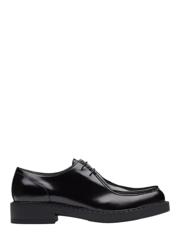 Prada Brushed Leather Lace Up - Black