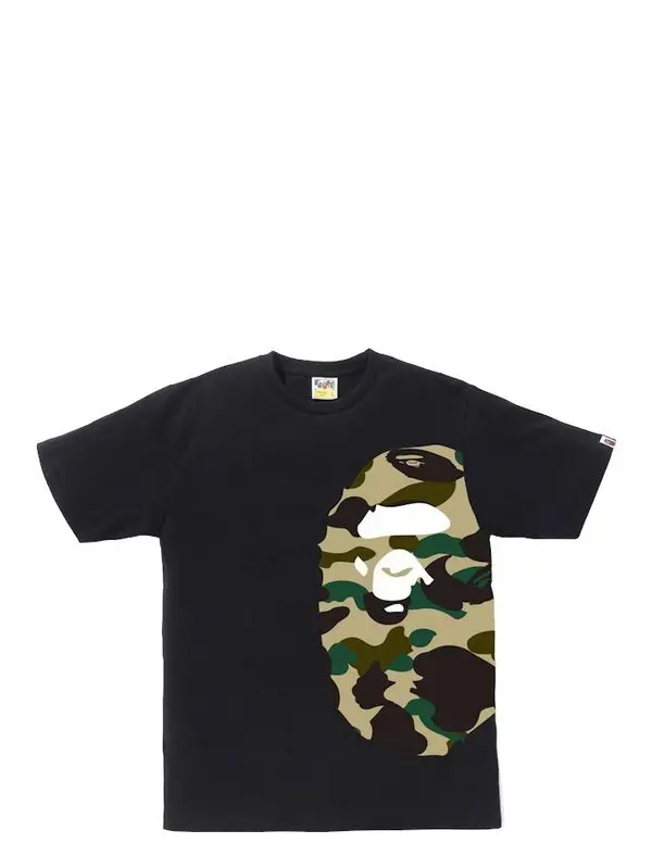 A BATHING APE 1st Camo Side Big Ape Head Tee Shirt - Black/yellow