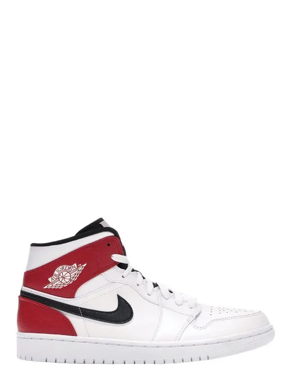 JORDAN 1 Mid Sneakers - White/black/gym Red