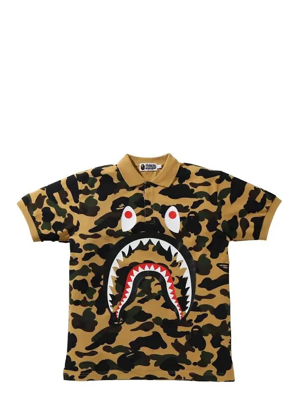 A BATHING APE 1st Camo Shark Polo Shirt - Yellow