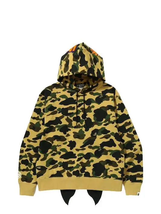 BAPE 1st Camo Shark Relaxed Fit Pullover Hoodie - Yellow