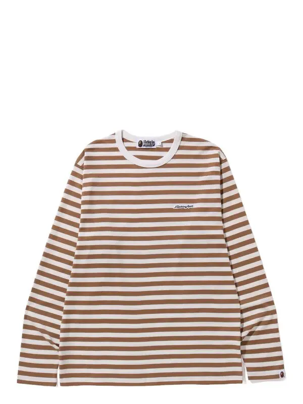 A BATHING APE Hoop Long Sleeve Tee Shirt - Brown