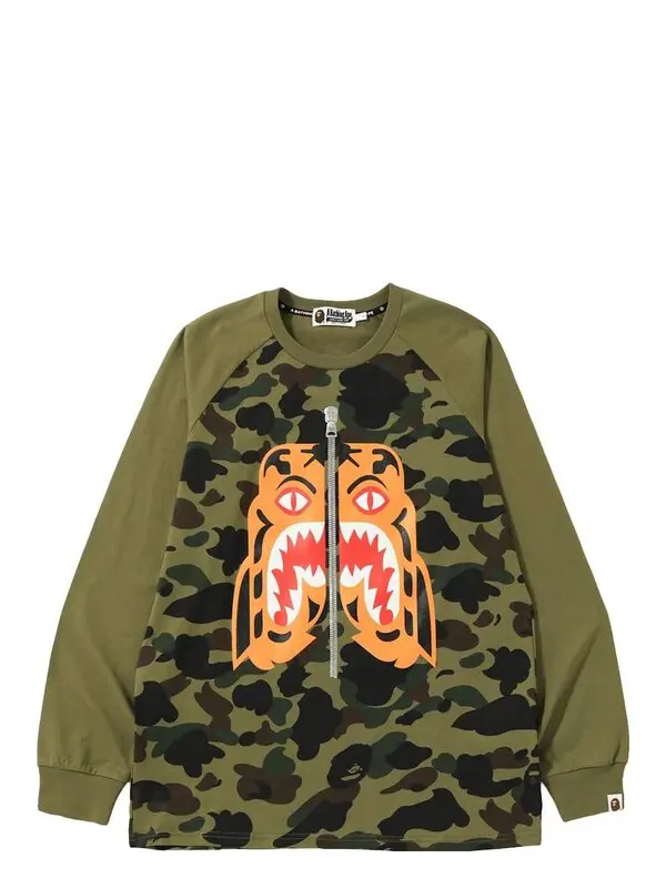 A BATHING APE 1st Camo Tiger Long Sleeve Tee Shirt - Green