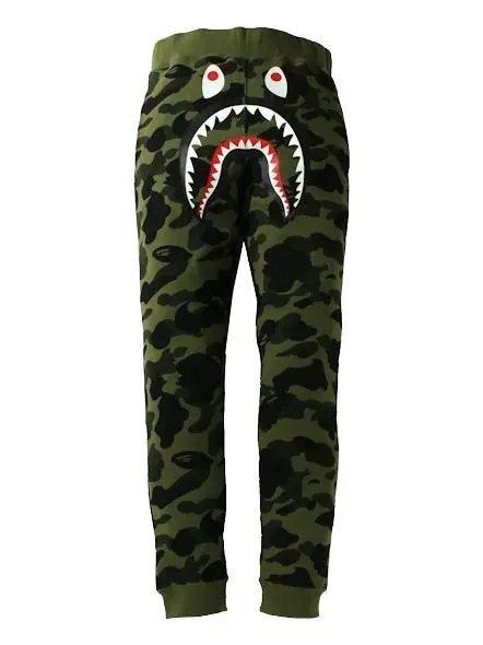 A BATHING APE 1st Camo Shark Slim Fit Sweat Pants - Green