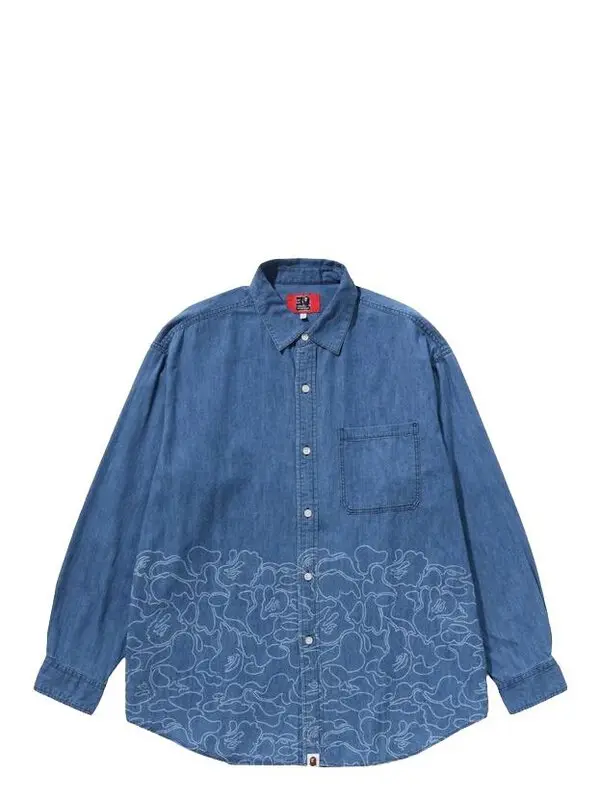 A BATHING APE 30th Anniversary Denim Shirt - Light Indigo