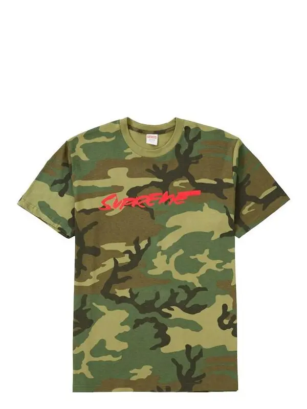 Supreme Futura Logo Tee Shirt - Woodland Camo