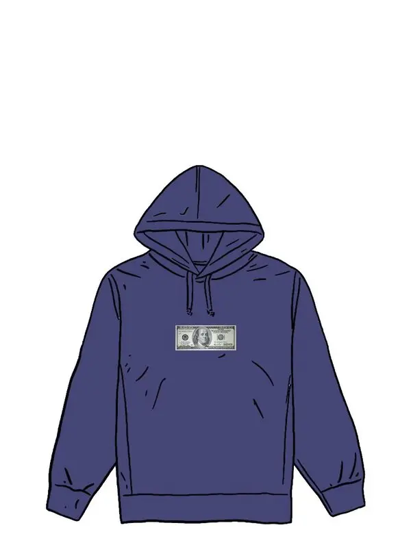 Supreme Franklin Hooded Sweatshirt - Washed Navy Blue
