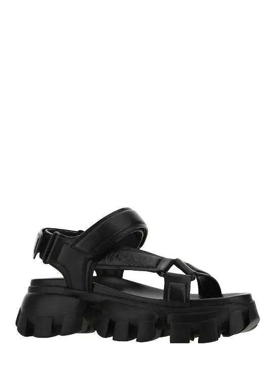 Prada Nastro Leather Sandal - Black