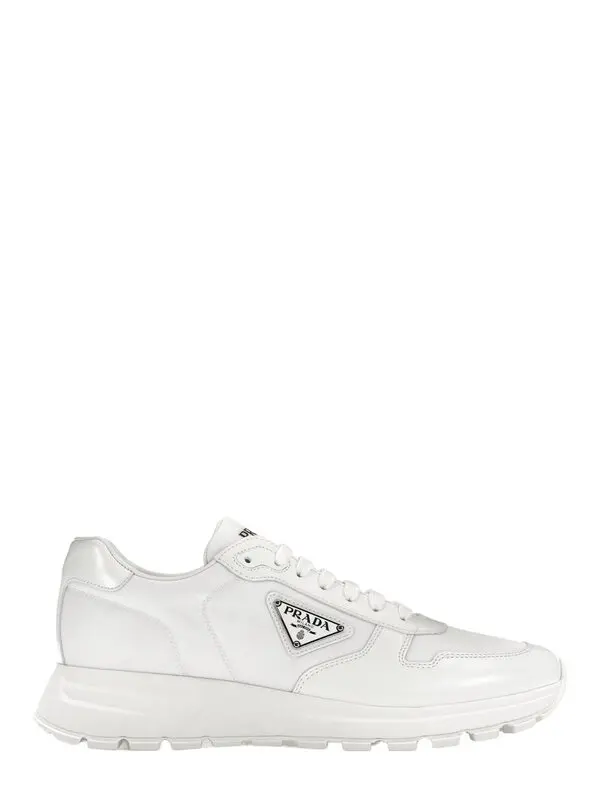 Prada Prax 01 Re-nylon And Brushed Leather Sneakers - White