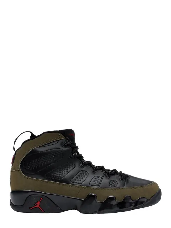 JORDAN 9 Retro Olive Sneakers - Black/light Olive/true Red