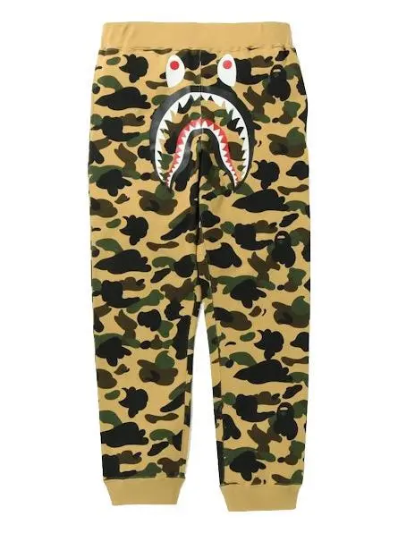 A BATHING APE 1st Camo Shark Slim Sweat Pants - Yellow