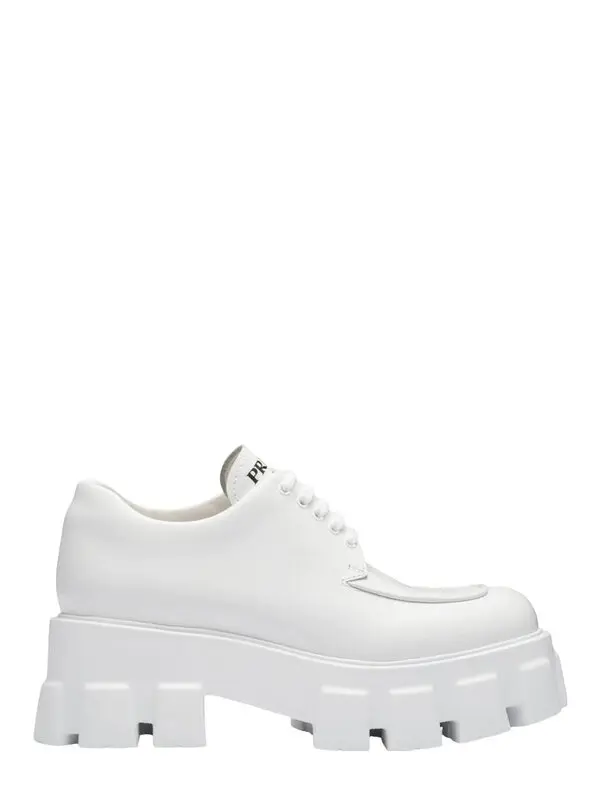 Prada Monolith 55mm Lace-up Loafer - White