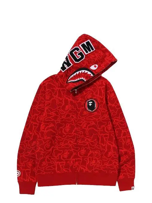 BAPE 30th Anniversary Camo Shark Full Zip Hoodie - Red