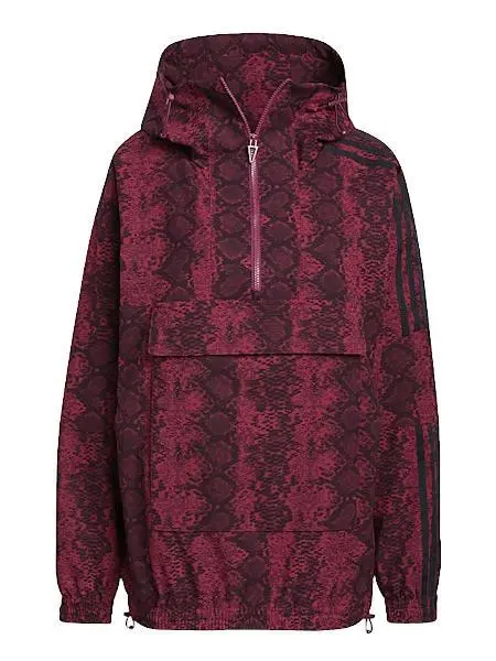 Adidas Ivy Park Snakeskin-print Windbreaker - Cherry Wood/black