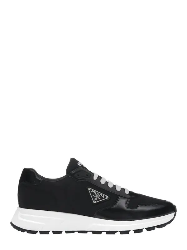 Prada Prax 01 Re-nylon And Brushed Leather Sneakers - Black/white