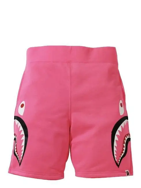 BAPE A Bathing Ape Neon Shark Sweat Shorts - Pink