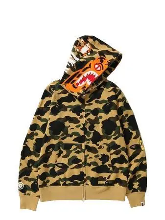 A BATHING APE 1st Camo Tiger Full Zip Hoodie - Yellow