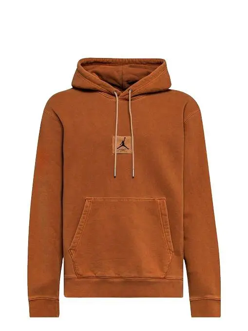JORDAN Flight Heritage Washed Fleece Pullover Hoodie - Dark Russet